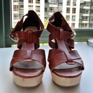 Topshop | Shoes | Topshop Brown Platform Sandals | Poshmark